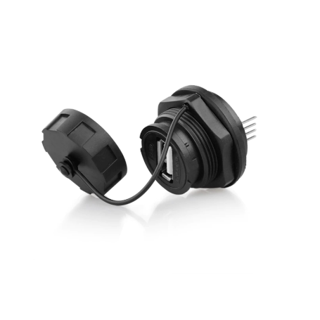 Conector USB a Pin Panel Pasante IP67