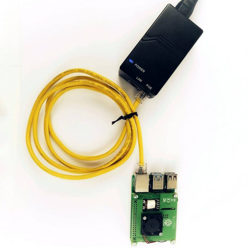 Fuente poder PoE inyector Gigabit para Raspberry