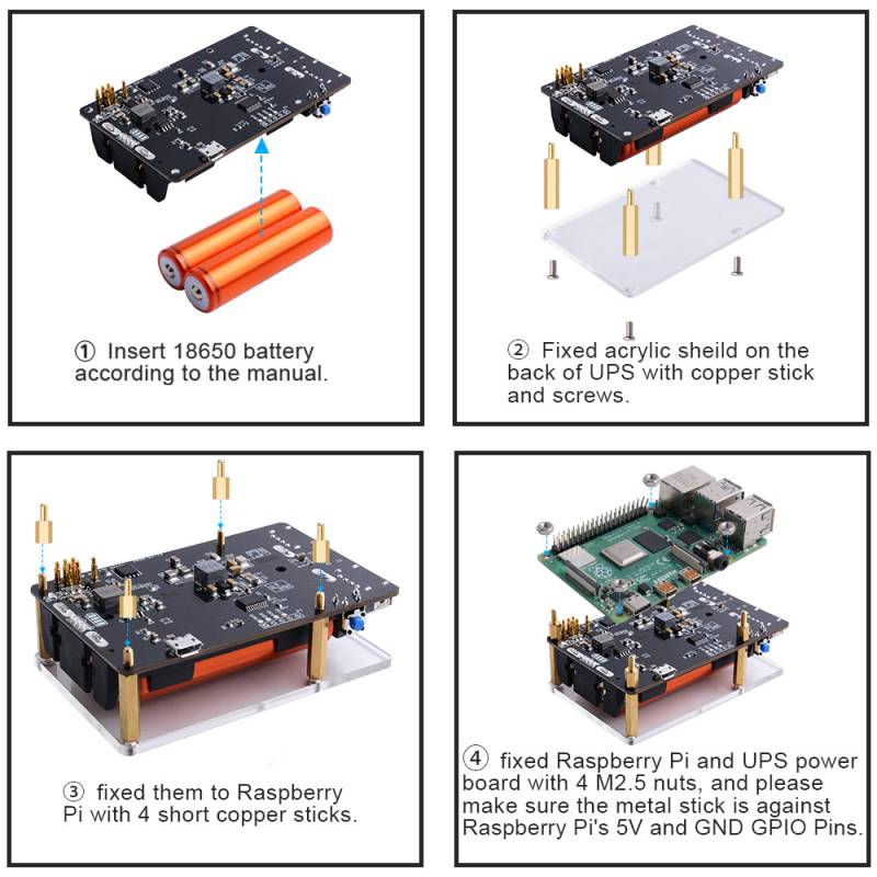 UPS para Raspberry Pi 4B/3B+ con RTC