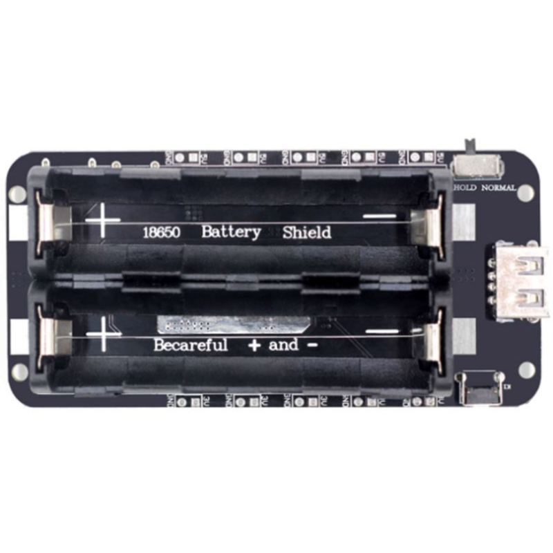 Socket batería 18650 x 2 salida 3.3V - 5V Step up down