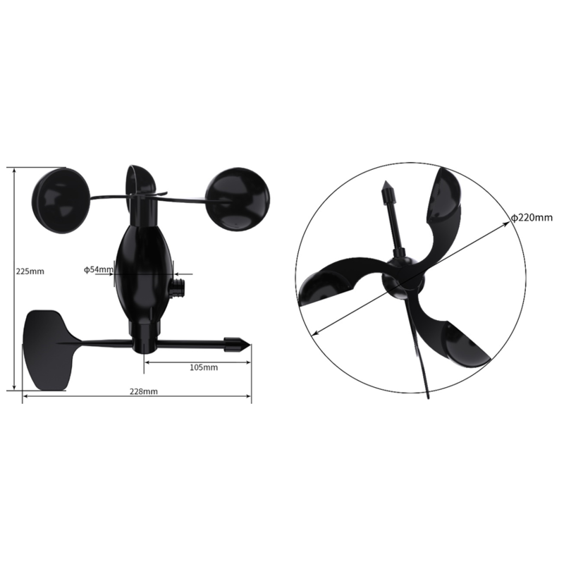 Veleta y anemómetro WSS-02 RS485