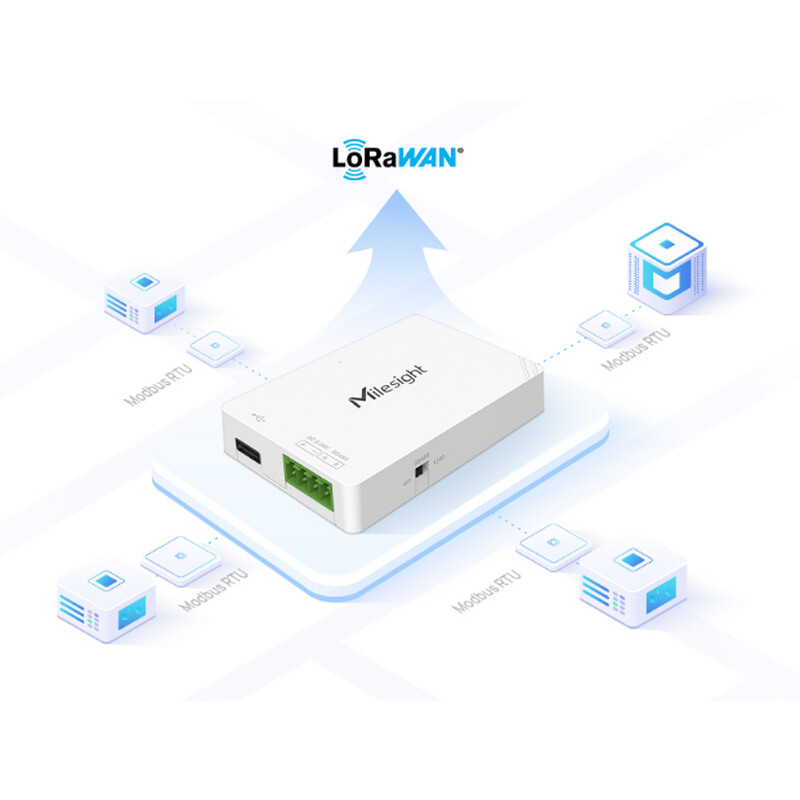 UC100 Controlador IoT Modbus RS485 a LoRaWAN