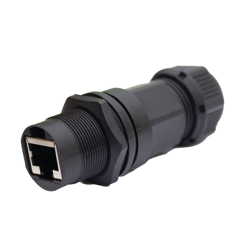 Conector RJ45 IP67 Panel Pasante tuerca trasera con volante