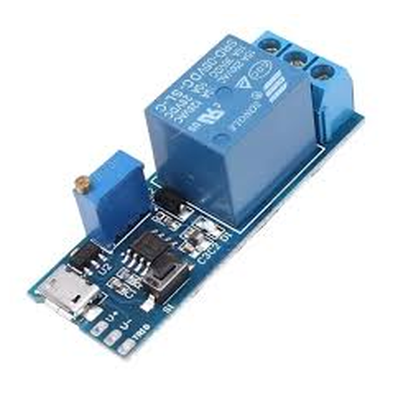 Módulo Temporizador de Retardo 5–30 V DC con Relé Ajustable Micro-USB
